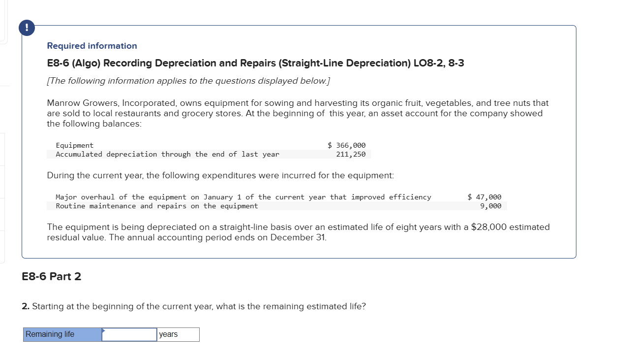 Solved Routine maintenance and repairs on ﻿the equipmentThe | Chegg.com