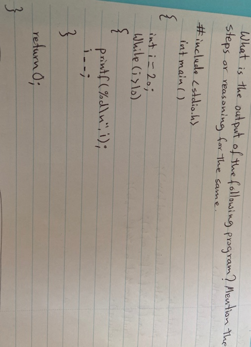 Solved What is the output of the following program? Mention | Chegg.com