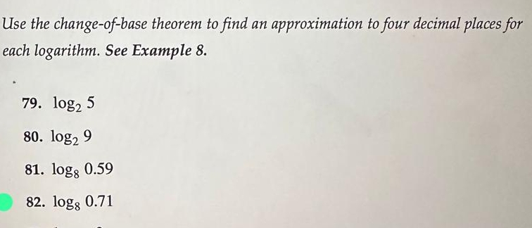 Solved Use the change-of-base theorem to find an | Chegg.com