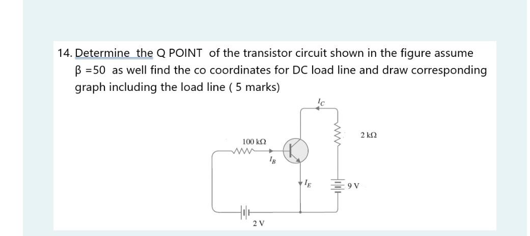 Solved 4. Determine the Q POINT of the transistor circuit | Chegg.com