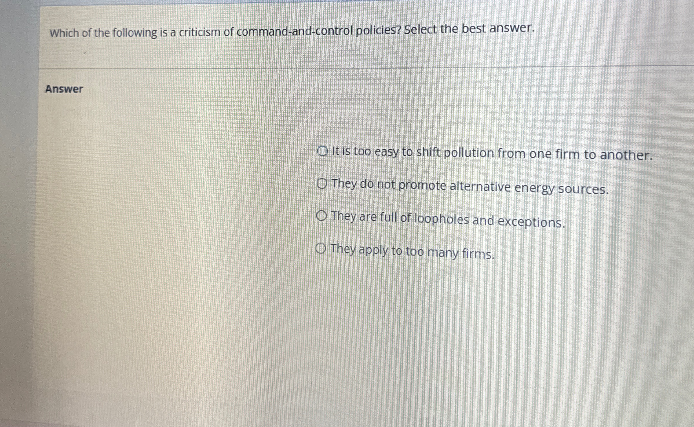 Solved Which of the following is a criticism of | Chegg.com