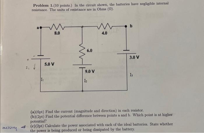 Solved Problem 1.(10 points.) In the circuit shown, the | Chegg.com