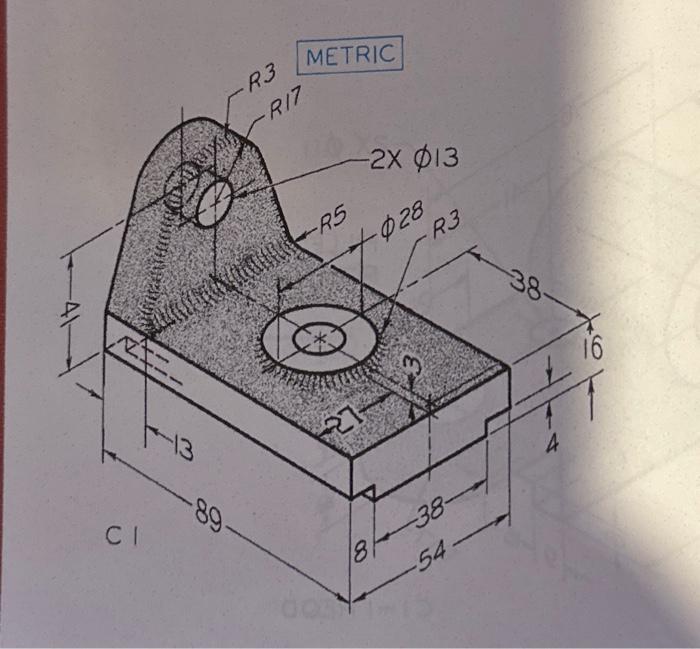 Solved i am needing the front, top, and right side views | Chegg.com