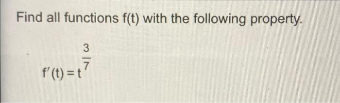 Solved Find all functions f(t) with the following property. | Chegg.com