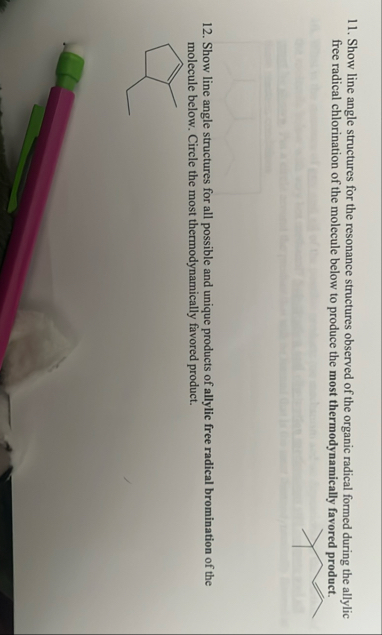 Solved Show line angle structures for the resonance | Chegg.com