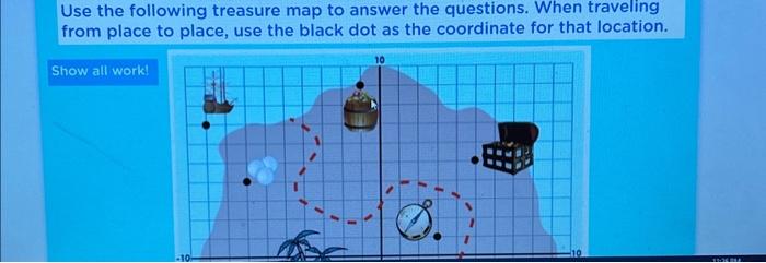 Solved Use the following treasure map to answer the | Chegg.com