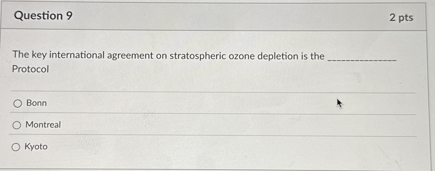 Solved Question 92 ﻿ptsThe key international agreement on | Chegg.com