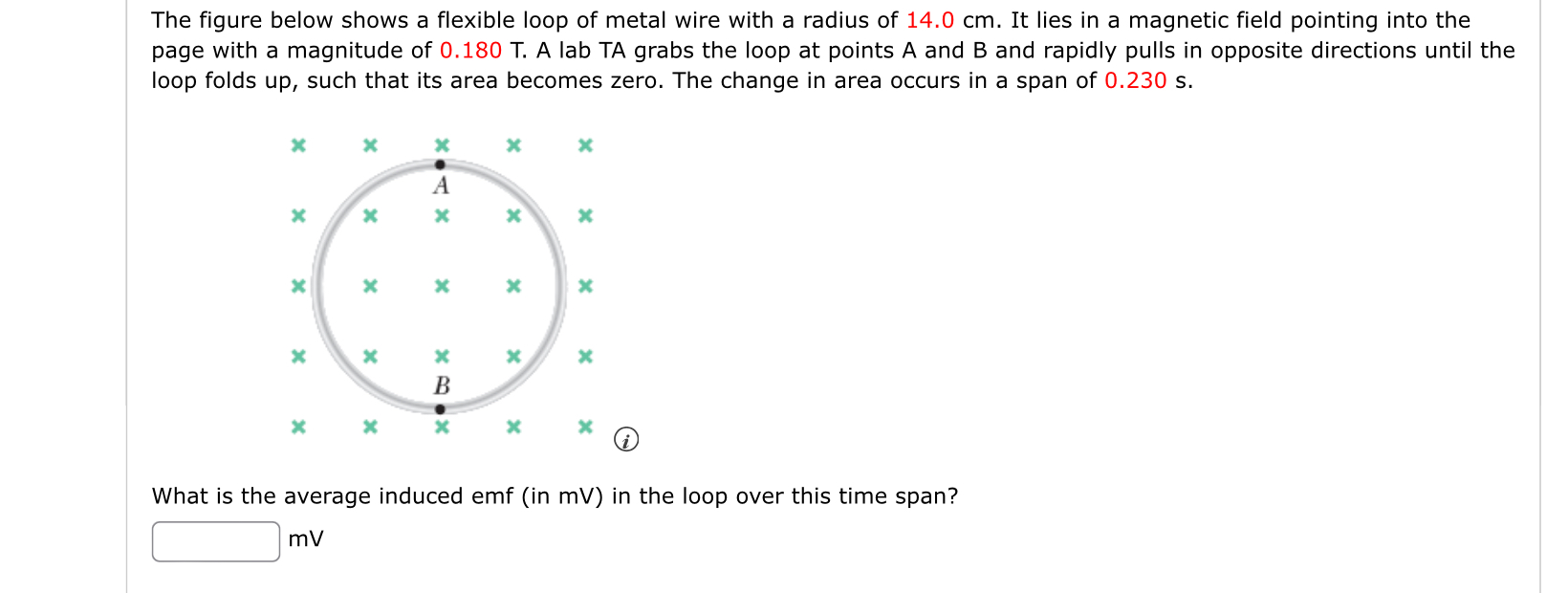 Solved The figure below shows a flexible loop of metal wire | Chegg.com