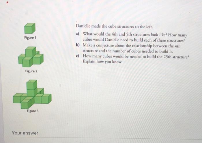 Solved Figure 1 Danielle made the cube structures to the | Chegg.com