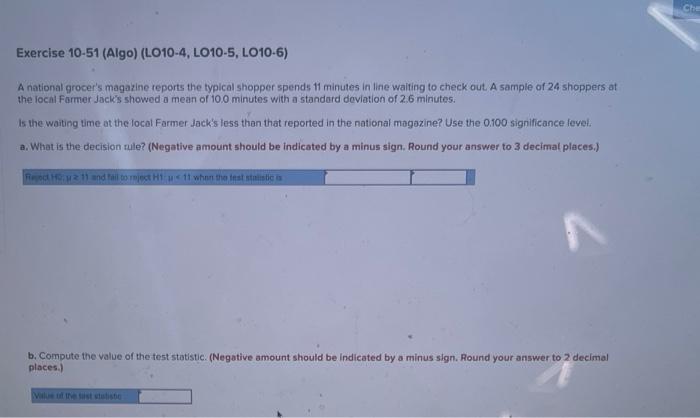 Solved Exercise 10-51 (Algo) (LO10-4, LO10-5, LO10-6) A | Chegg.com