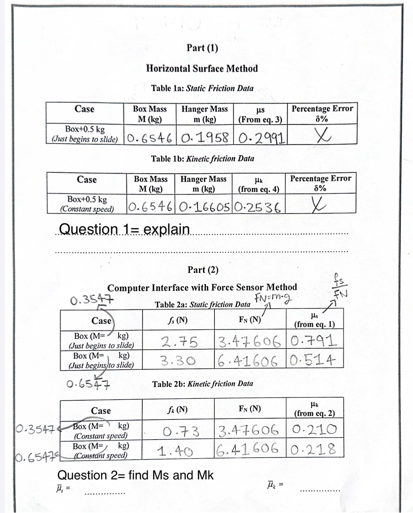 solve question 1 ﻿and 2 ﻿Part (1)Horizontal Surface | Chegg.com