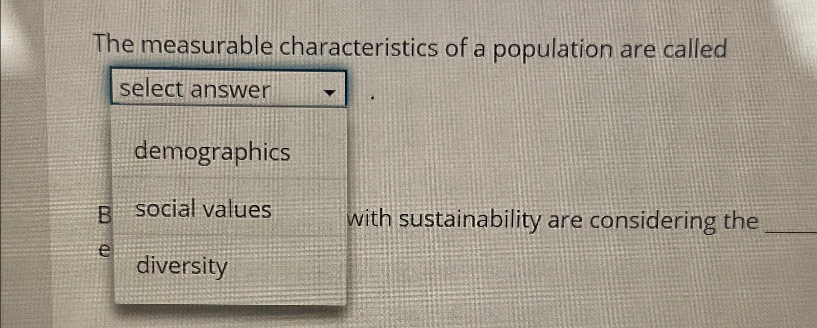 Solved The measurable characteristics of a population are | Chegg.com