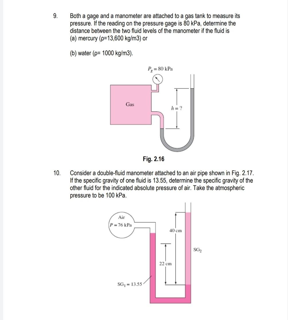 Solved TUTORIAL 2 (b) : MANOMETERS AND PRESSURE MEASUREMENT | Chegg.com
