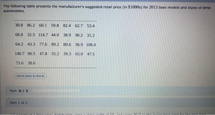 Solved The following table presents the manufacturer's | Chegg.com