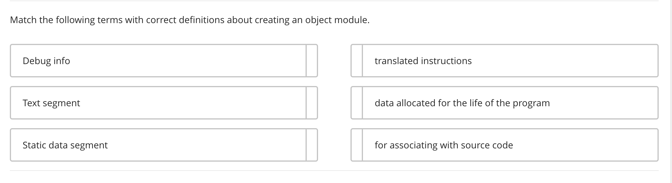 Solved Match the following terms with correct definitions | Chegg.com