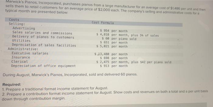 Solved Problem 1-21 (Algo) Traditional and Contribution | Chegg.com