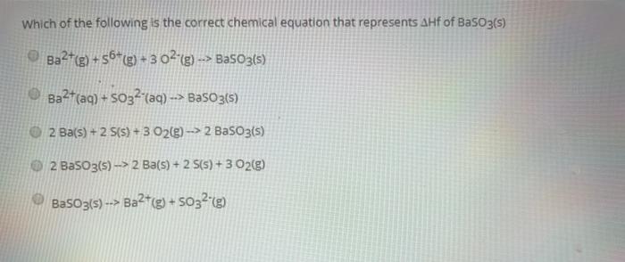 Solved Which of the following is the correct chemical | Chegg.com