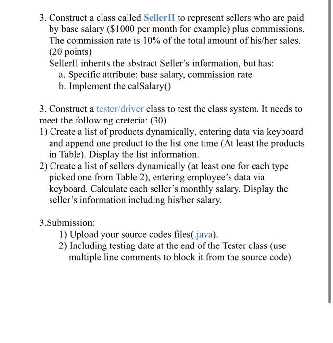 [Solved]: in java Develop a sales management system for a di