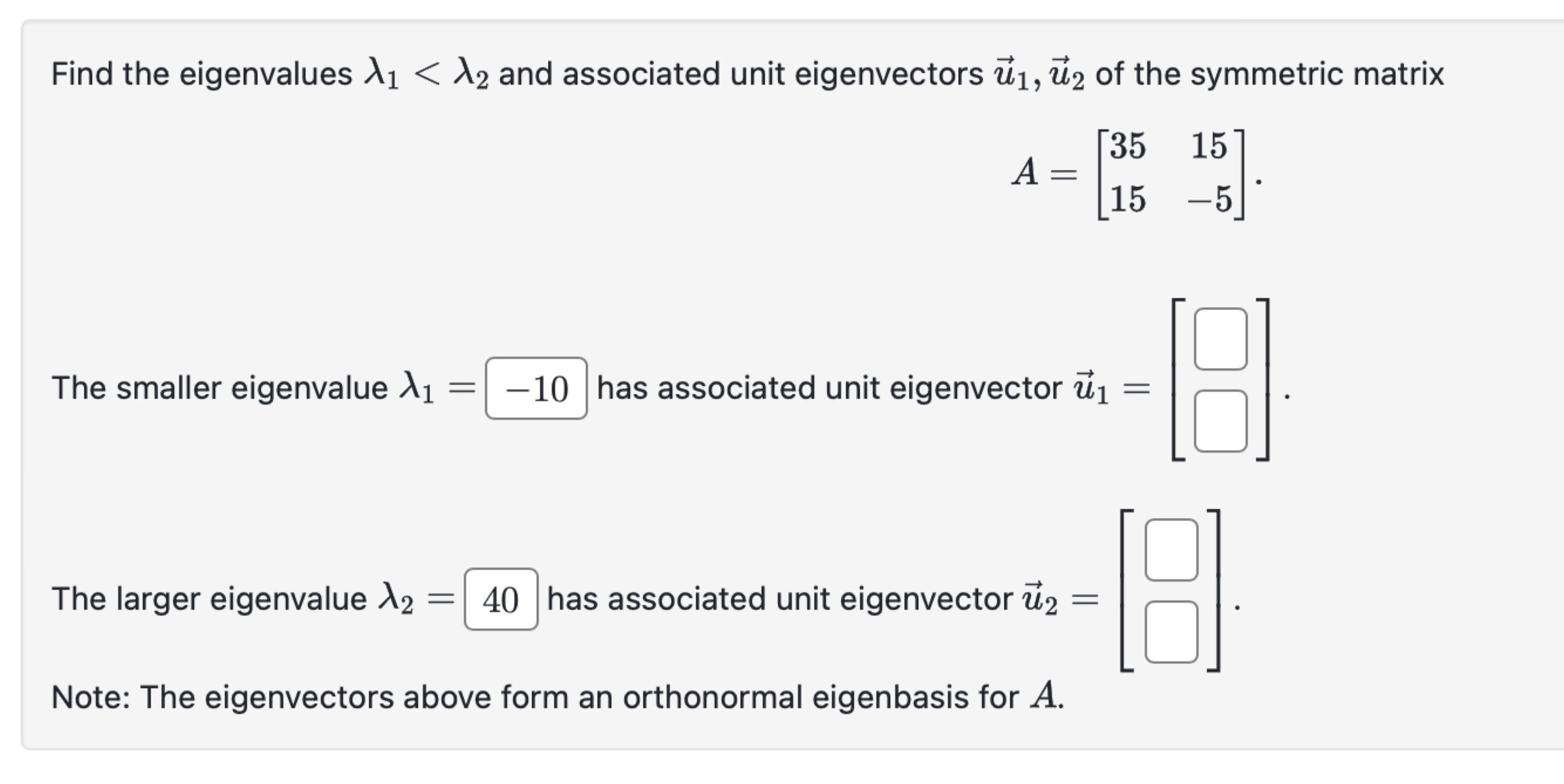 Solved Find the eigenvalues λ1