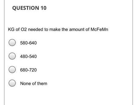 Solved Condition: (1) composition of McFeMn and HcFeMn (2) | Chegg.com