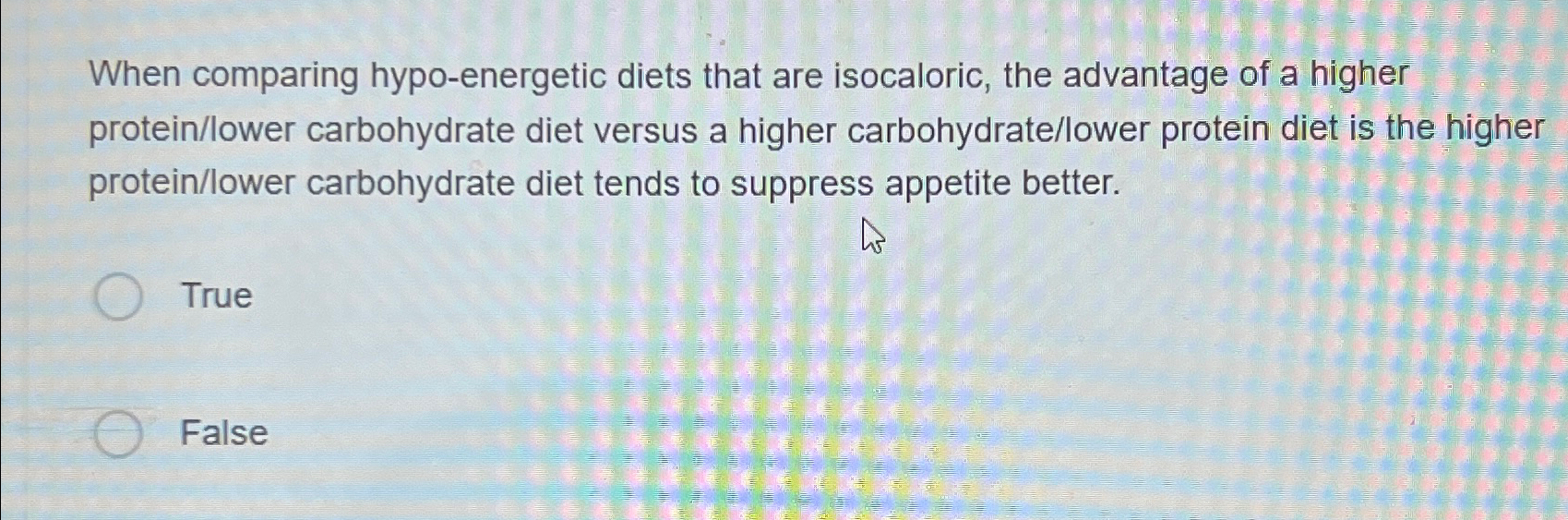 Solved When comparing hypo-energetic diets that are | Chegg.com