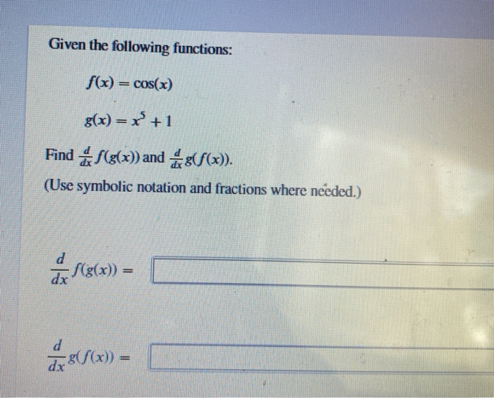 Solved Given the following functions: f(x) = cos(x) g(x)= x | Chegg.com