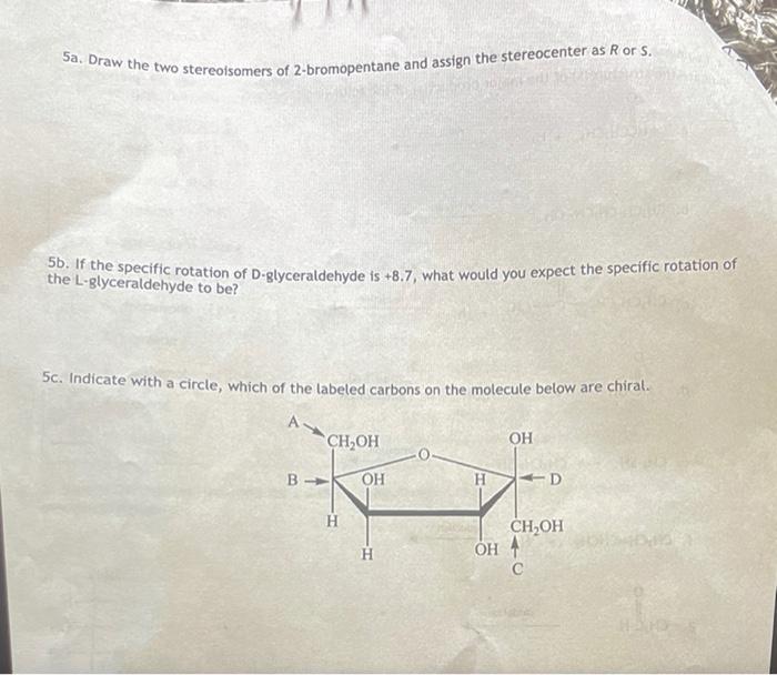 Solved 5a. Draw the two stereoisomers of 2-bromopentane and | Chegg.com
