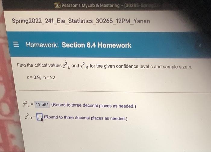 Solved B6 Pearson's MyLab & Mastering - (30265-Springs | Chegg.com