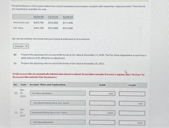 Solved Presented below is information taken from a bond | Chegg.com