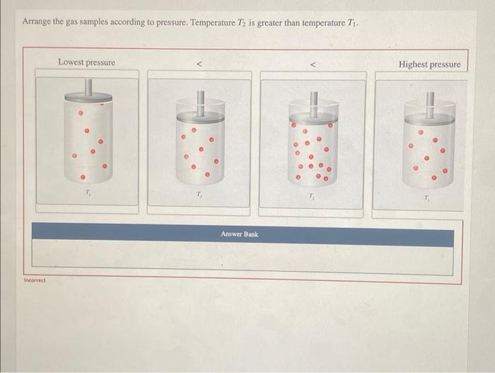 Solved Arrange the gas samples according to pressure. | Chegg.com