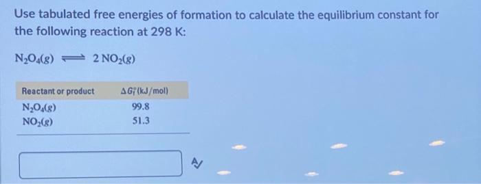 Solved Use tabulated free energies of formation to calculate | Chegg.com