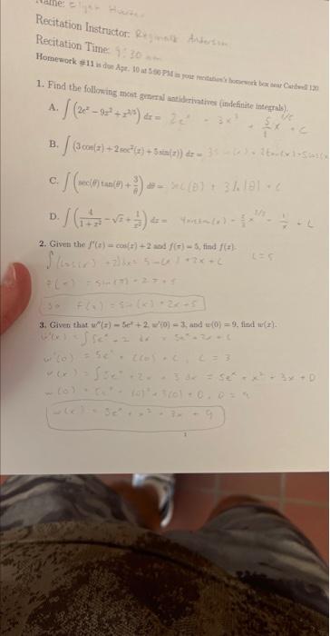 Solved Recitation Instructor: Ri yniy Andersun. Recitation | Chegg.com