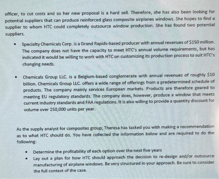Solved High Tech Compounds Corporation: Make-Bry Decision | Chegg.com
