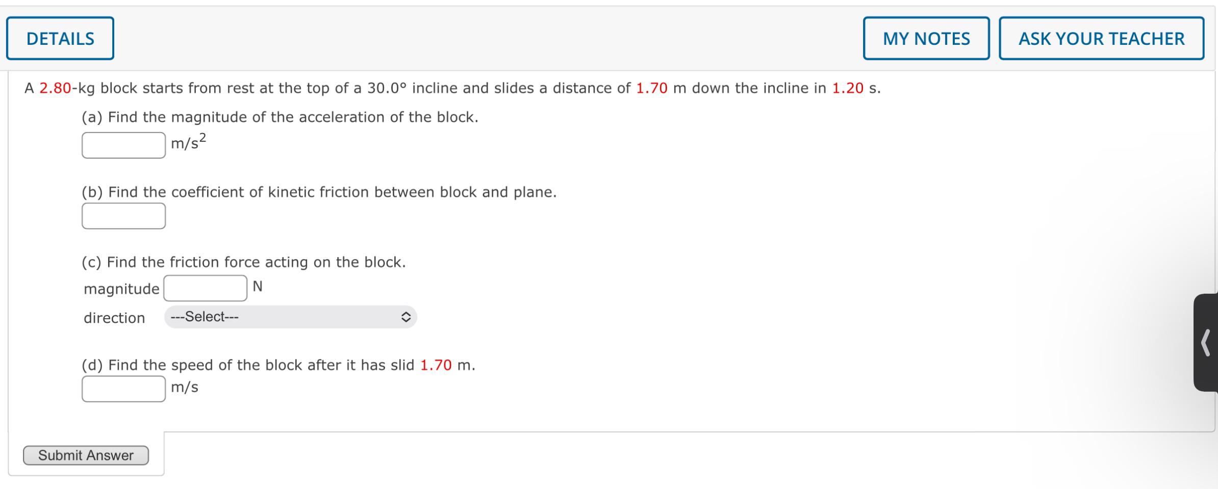 Solved A 2.80-kg ﻿block starts from rest at the top of a | Chegg.com