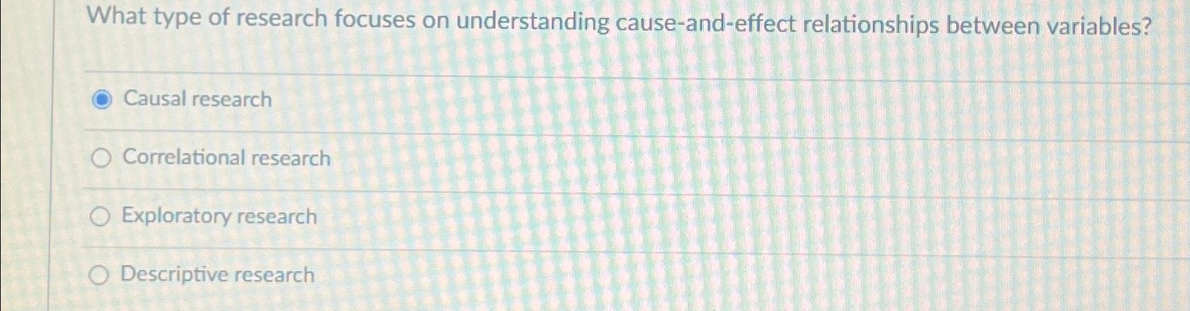 Solved What type of research focuses on understanding | Chegg.com