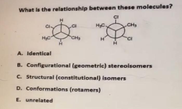 Solved What is the relationship between these molecules? CI | Chegg.com