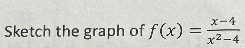 Solved Sketch the graph of f(x)=x-4x2-4Find the horizontal | Chegg.com