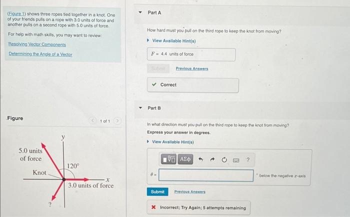 Solved Part A (Eigure 1) shows three ropes tied together in | Chegg.com