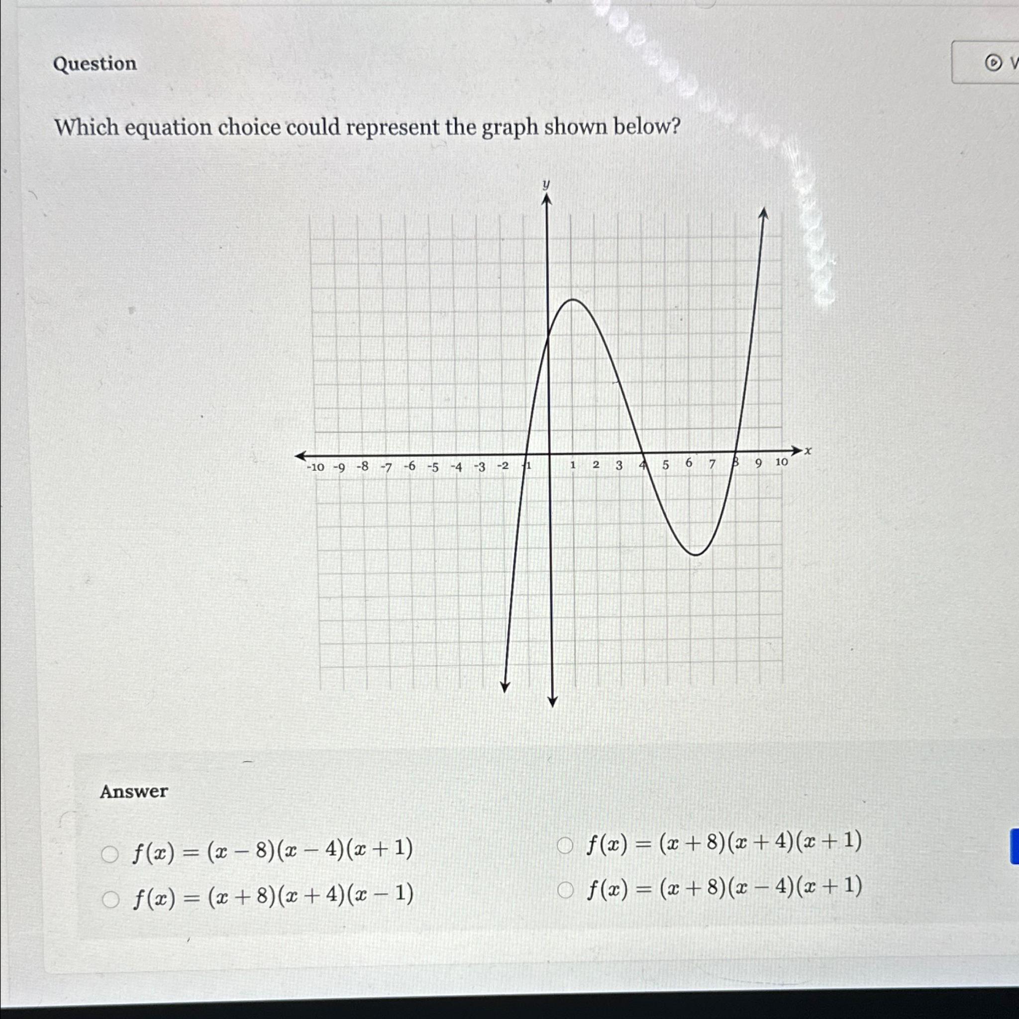 Solved QuestionWhich equation choice could represent the | Chegg.com