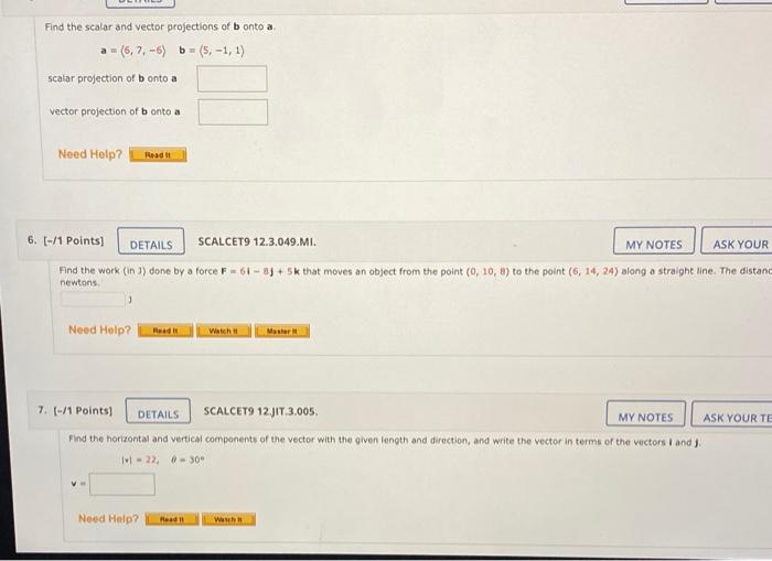 Solved 1. [-/1 Points) SCALCET9 12.3.005. DETAILS Find a b a | Chegg.com
