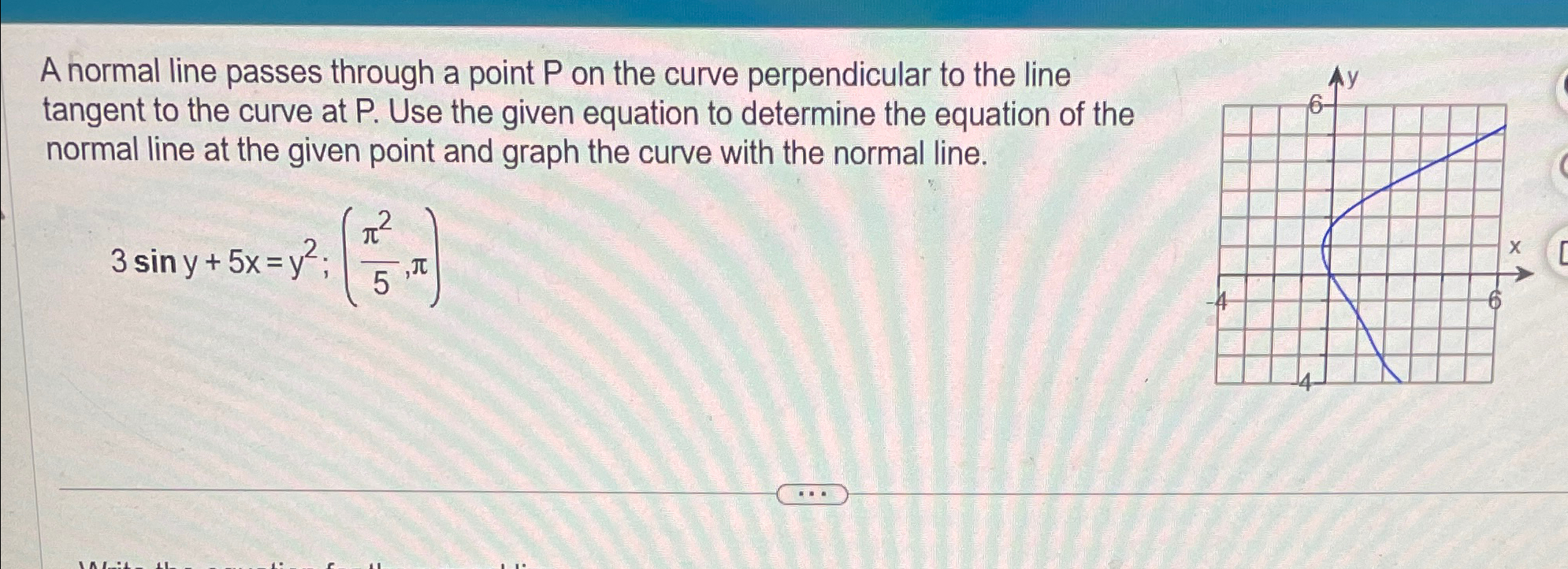 Solved A normal line passes through a point P ﻿on the curve | Chegg.com