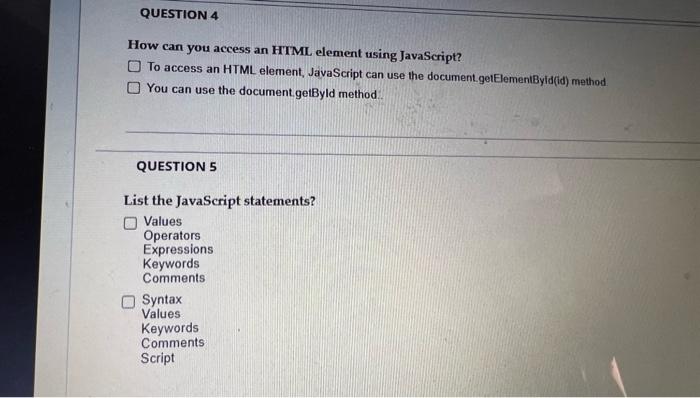Solved How Can You Access An Html Element Using Javascript 3113