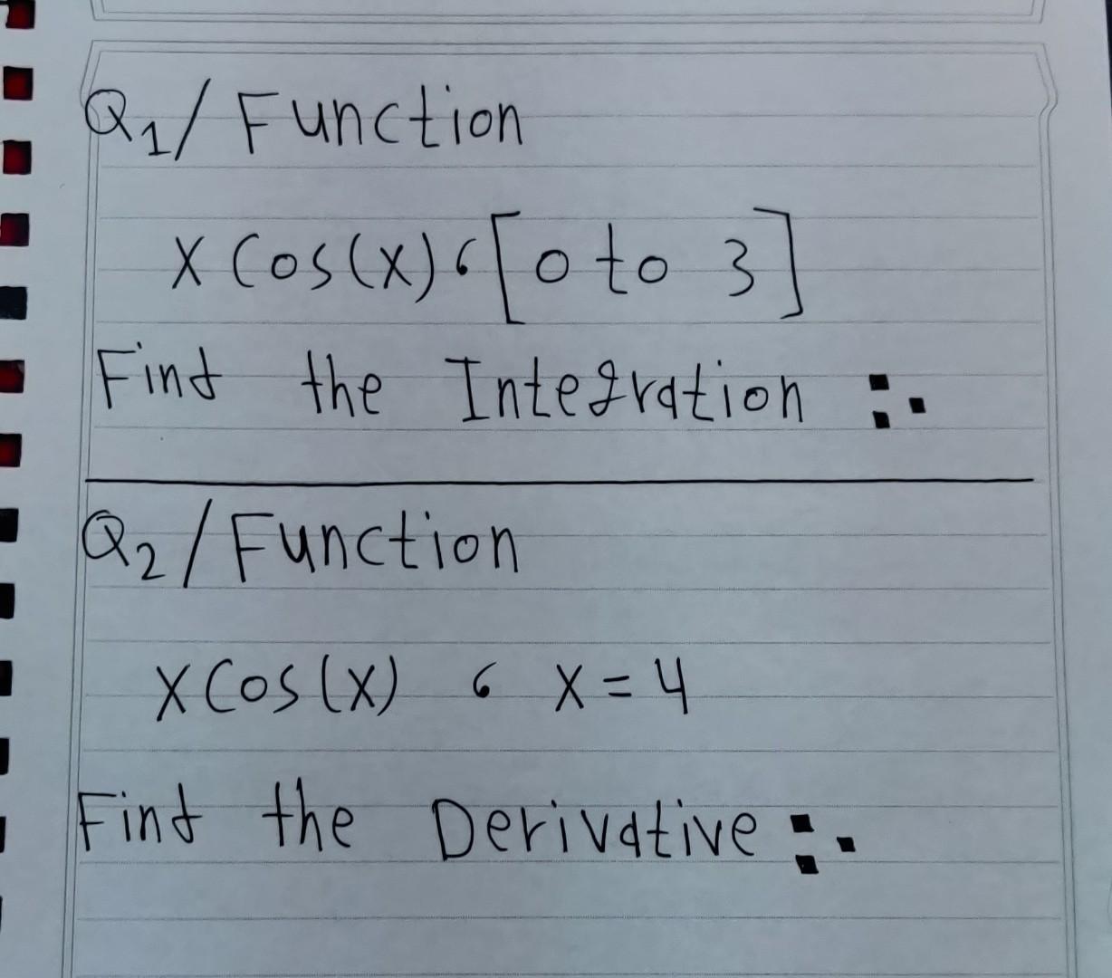 Solved Qi/ Function x cos(x)