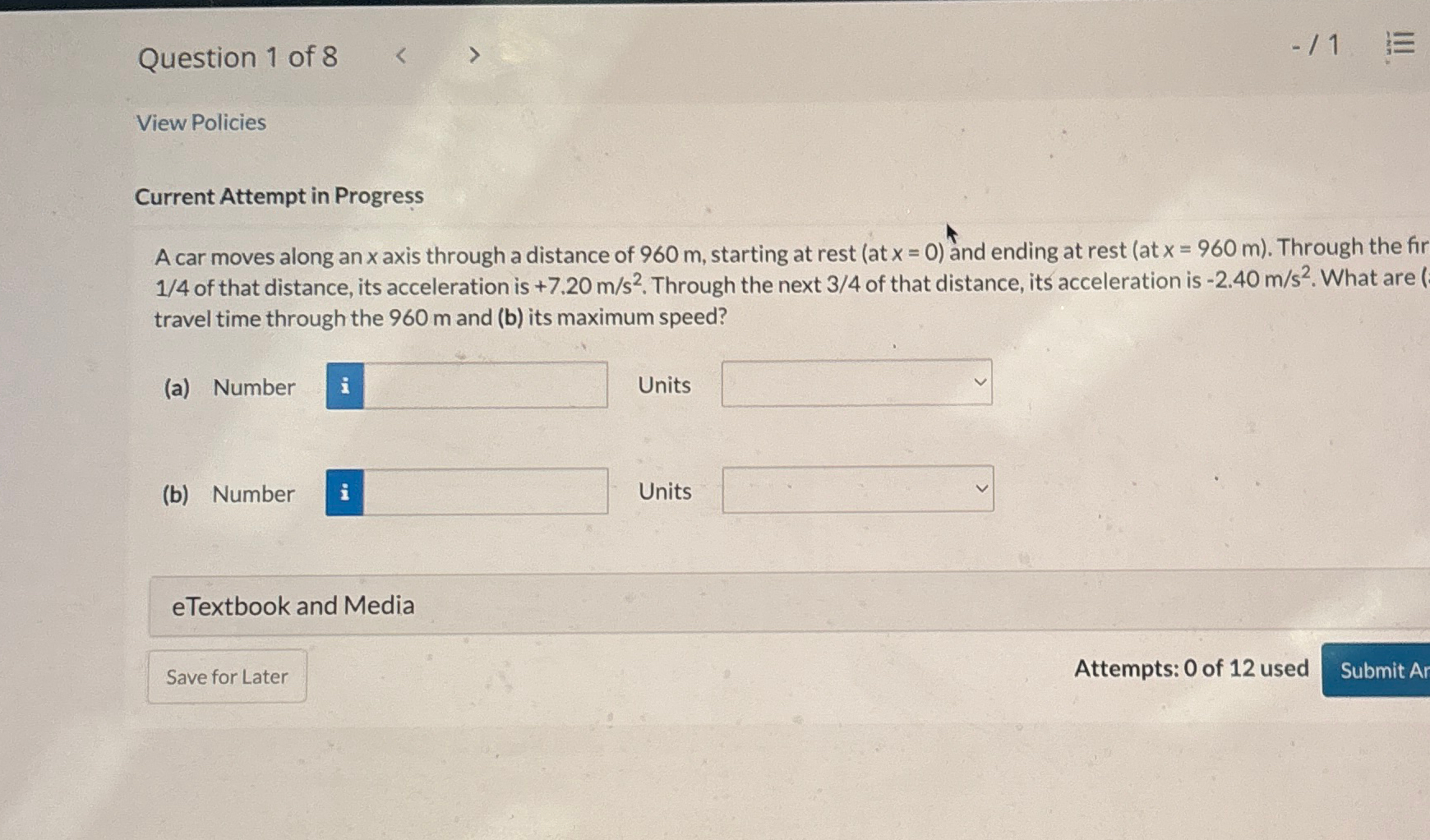 Solved Question 1 ﻿of 8-1View PoliciesCurrent Attempt in | Chegg.com