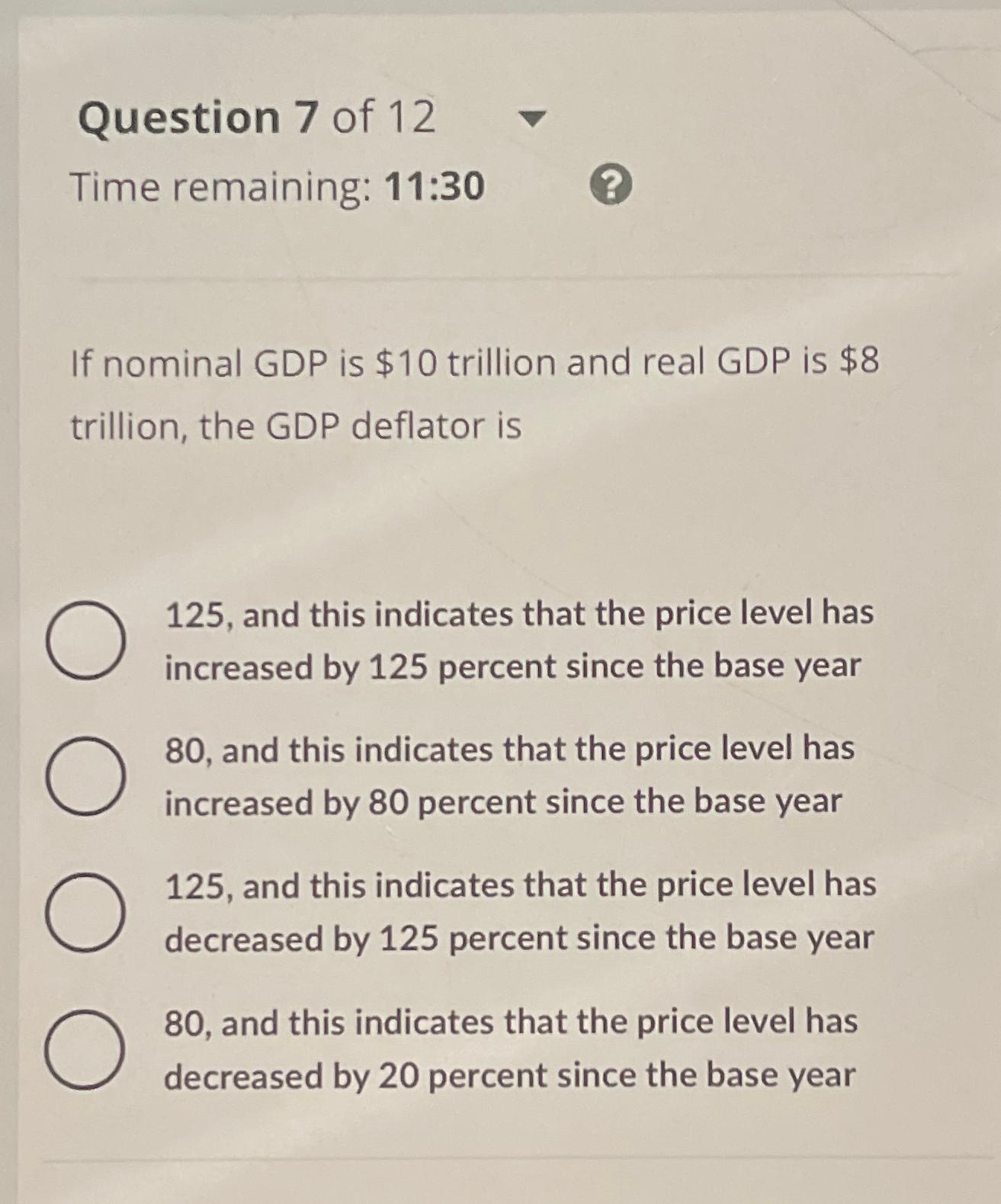 Solved Question 7 of 12Time remaining: 11:303If nominal GDP | Chegg.com Solved Question 7 of 12Time remaining: 11:303If nominal GDP | Chegg.com