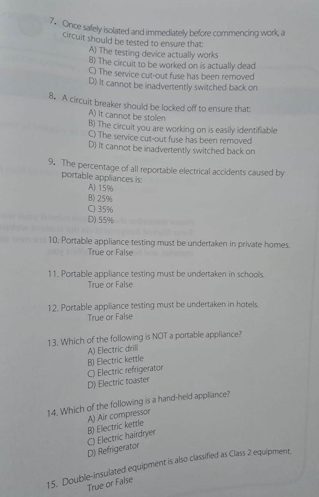 Solved 16. A formal visual inspection of a portable | Chegg.com