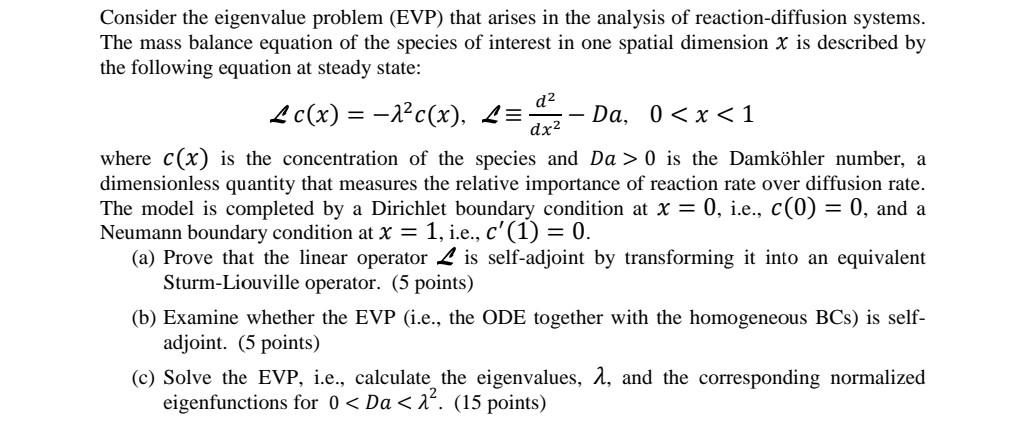 Solved Consider the eigenvalue problem (EVP) that arises in | Chegg.com