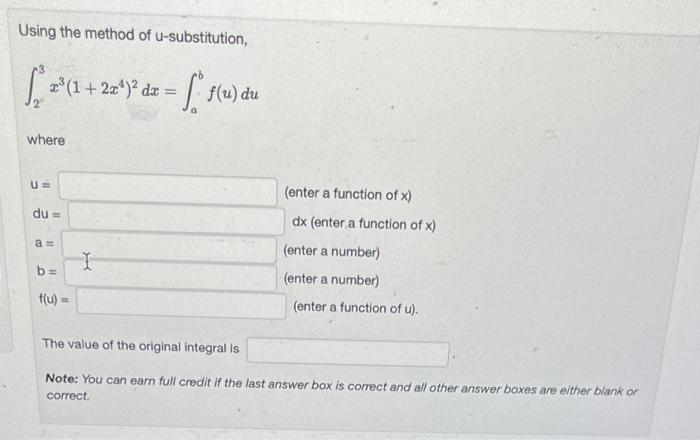 Solved Using the method of u-substitution, | Chegg.com