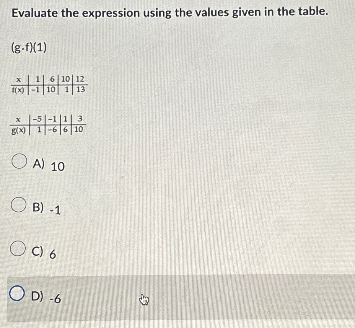 Solved Evaluate the expression using the values given in the | Chegg.com