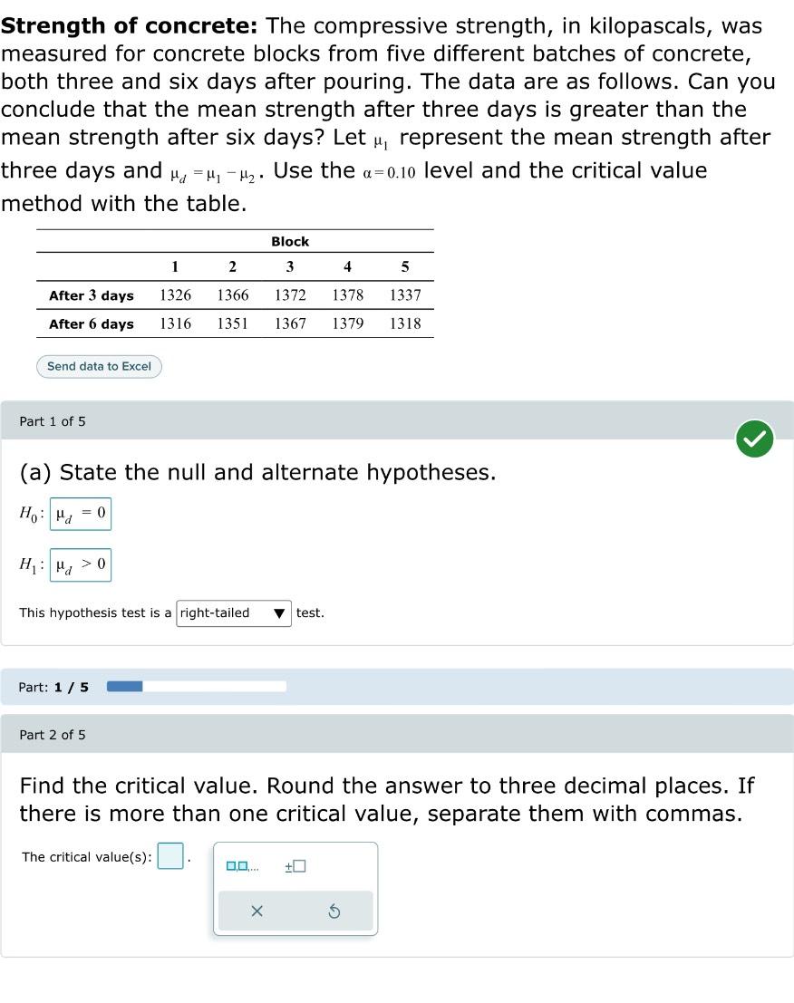 Solved Strength of concrete: The compressive strength, in | Chegg.com